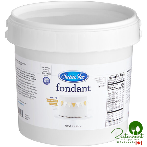 Satin Ice 10 lb. White Buttercream Rolled Fondant Icing - 4/Case ...