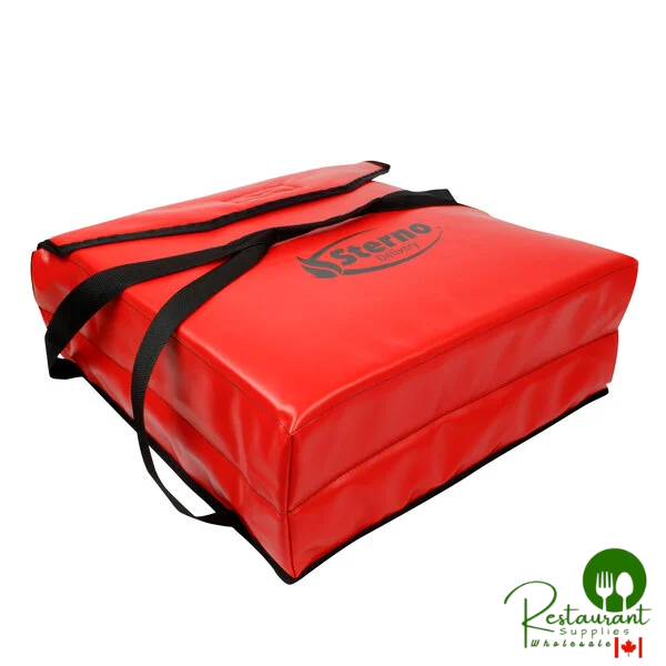 Sterno 72606 Red Small Insulated Vinyl Delivery Pizza Carrier, 17" x 1 ...