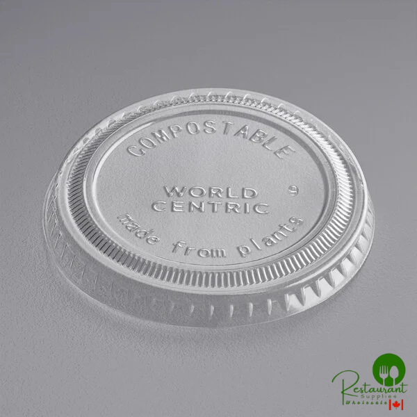 World Centric 4-9 oz. Clear Compostable PLA Flat Lid - 1,000/Case ...