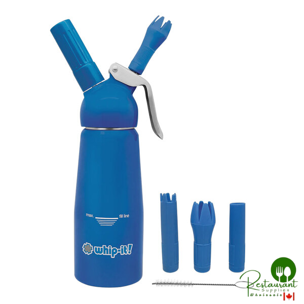Whip-It Armor 0.33 Liter Blue Rubber-Coated Aluminum Whipper DC-Amr-Q0 ...