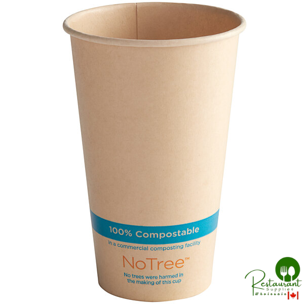 World Centric NoTree 16 oz. Natural Compostable Paper Cold Cup - 1,000 ...